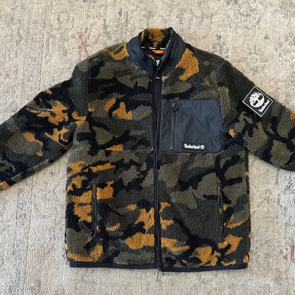 Timberland | Jackets & Coats | Timberland Mens Camo Fleece Jacket Black ...
